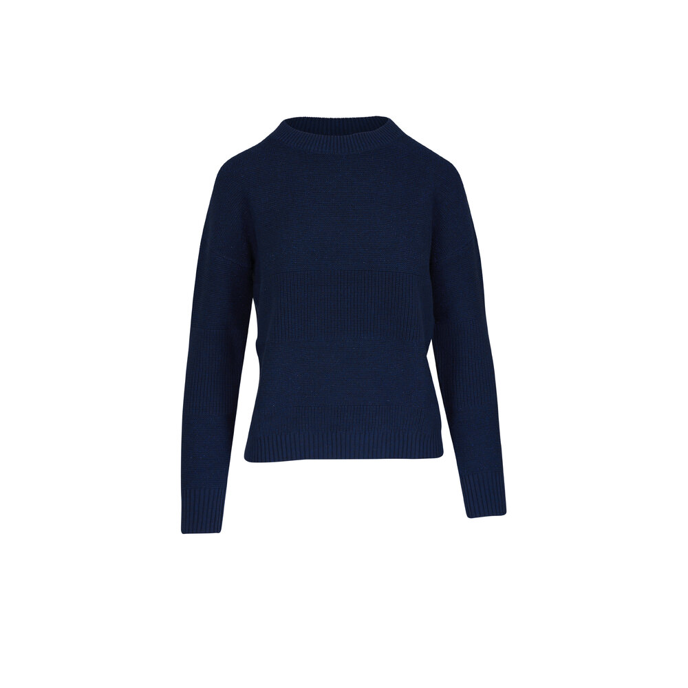 Kinross - Navy Lurex Stripe Sweater | Mitchell Stores