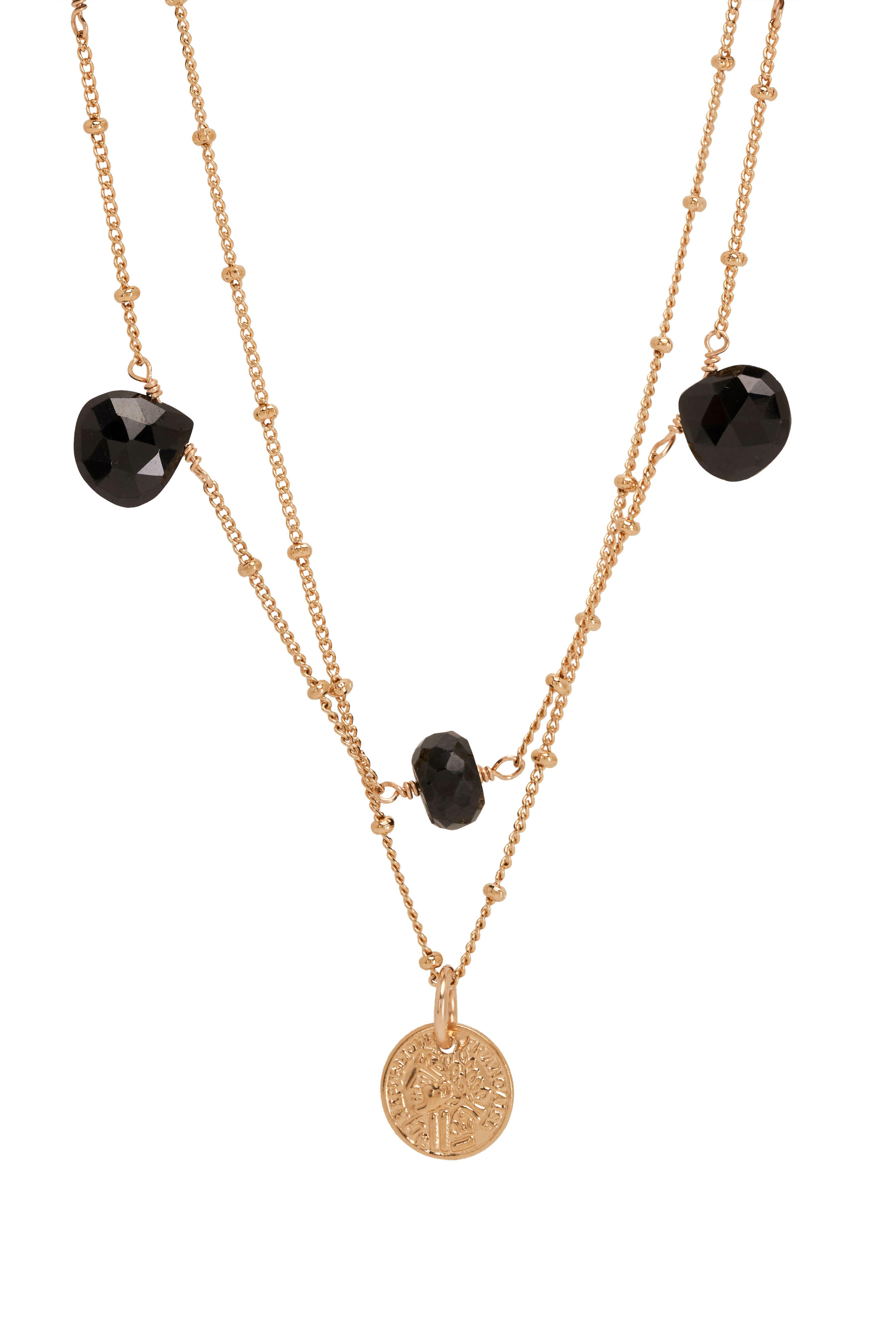 Cristina V. - Delicate Disc Black Spinel Necklace
