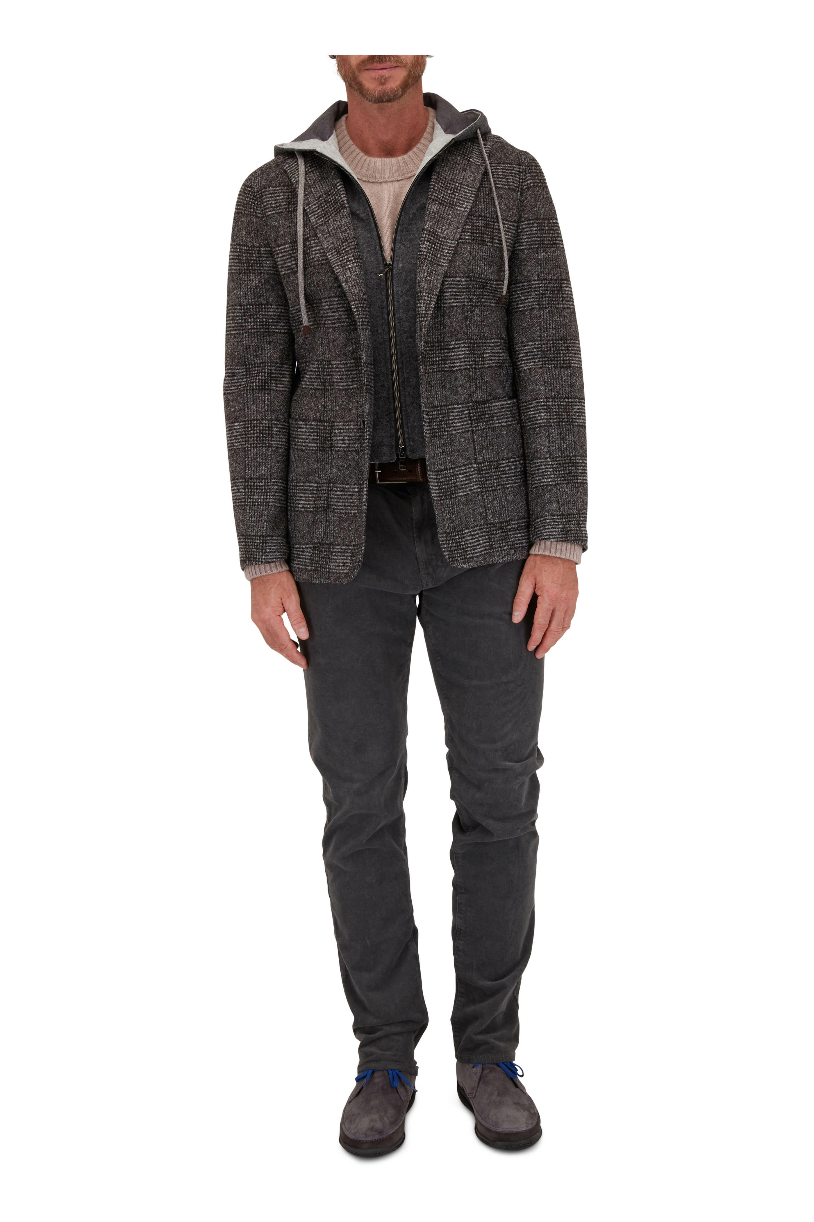 Fradi - Gray & Black Check Convertible Sportcoat