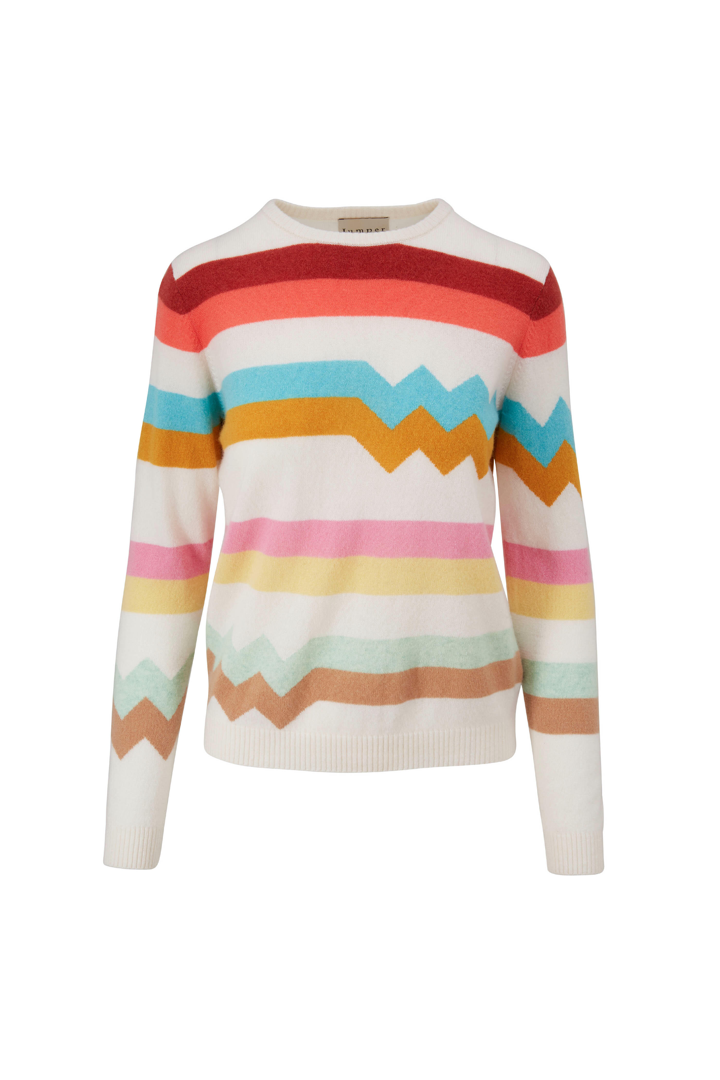 Jumper 1234 - Electric Stripe Cashmere Crewneck Sweater