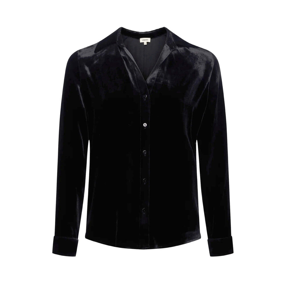 L'Agence - Black Velvet Argo Shirt | Mitchell Stores
