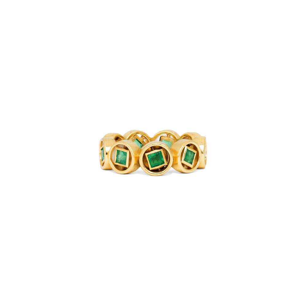 Jenna Blake - 18k Yellow Gold Shadow Emerald Ring
