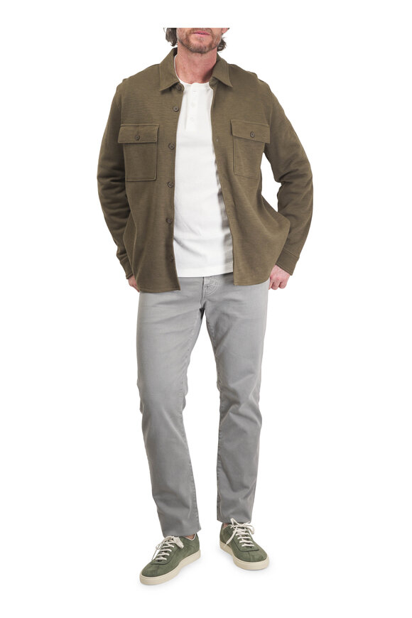 Vince - Moss Green Double Knit Shirt Jacket | Mitchell Stores