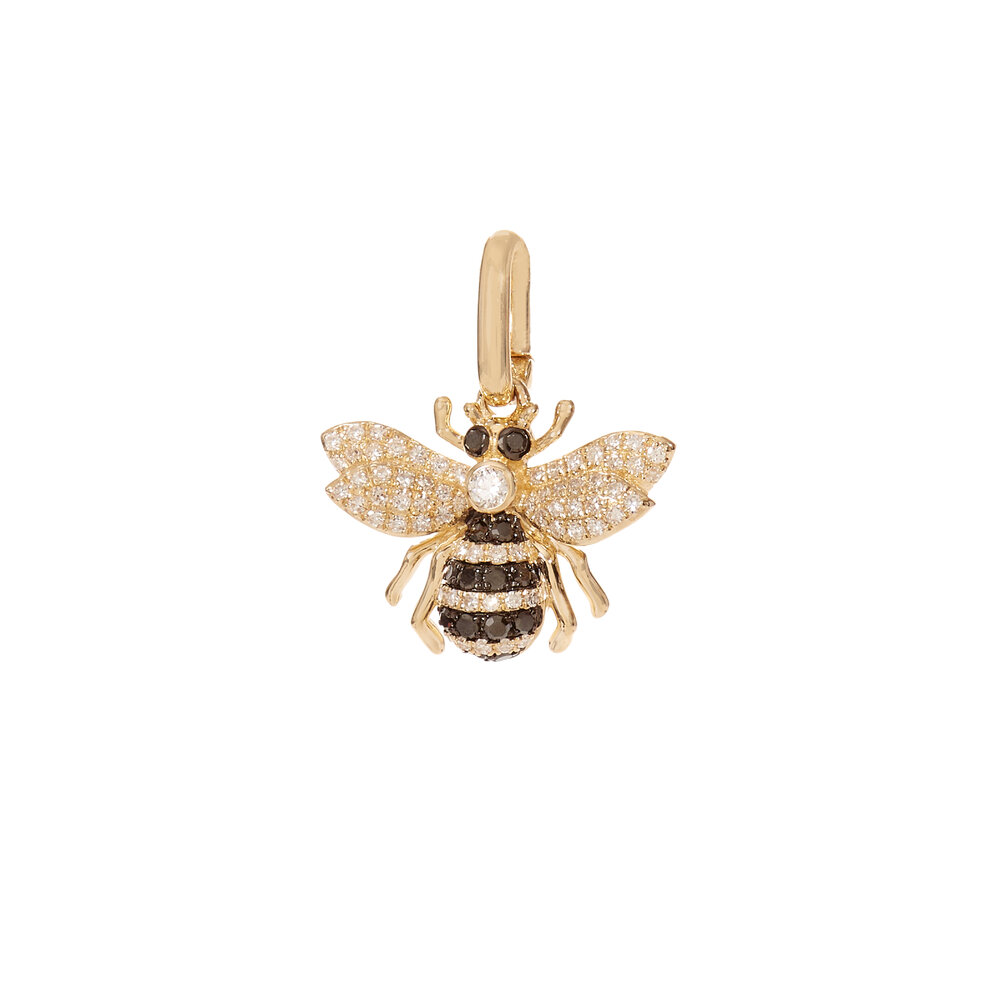 Kai Linz - 14K Yellow Gold Diamond Bumblebee Charm