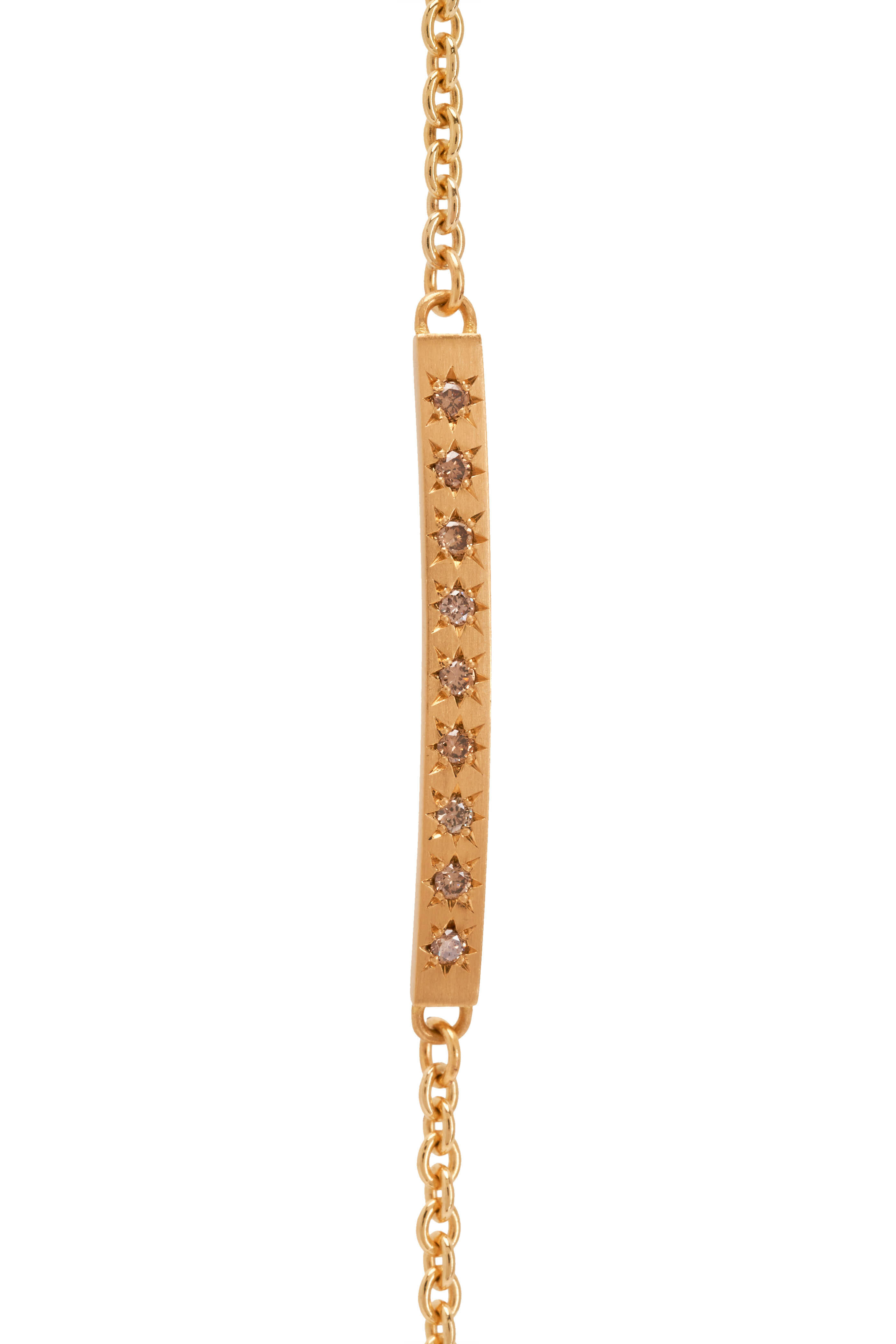 Caroline Ellen - 20K Yellow Gold & Cognac Diamond Bar Bracelet