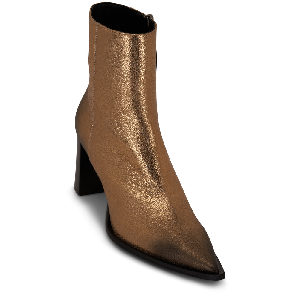 Dorothee Schumacher - Metallic Chic Gold Crackle Leather Bootie, 70mm