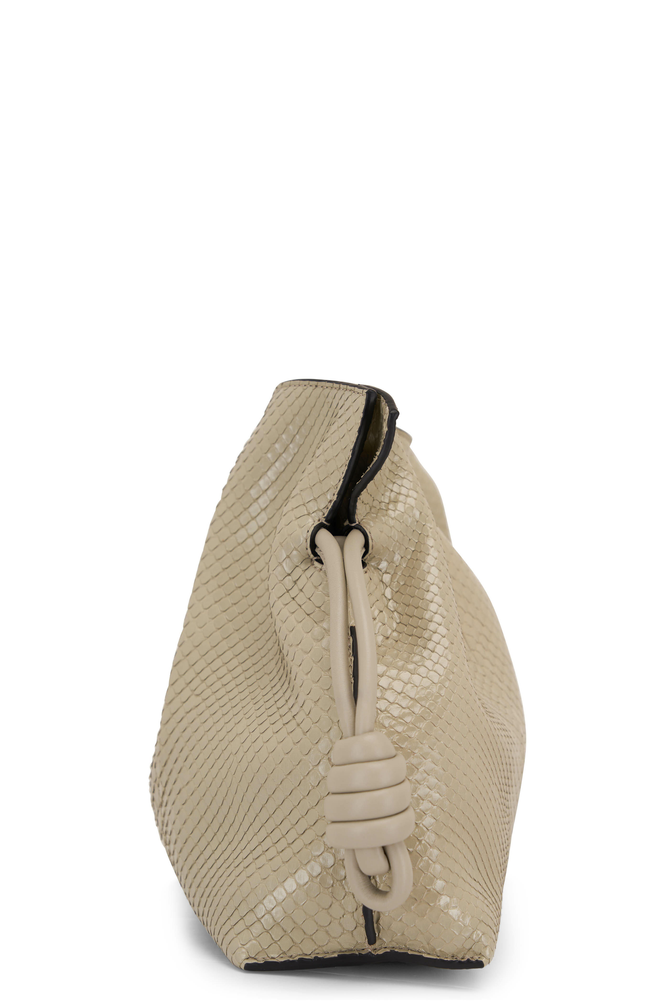 Loewe - Medium Flamenco Marble Green Snakeskin Knot Clutch