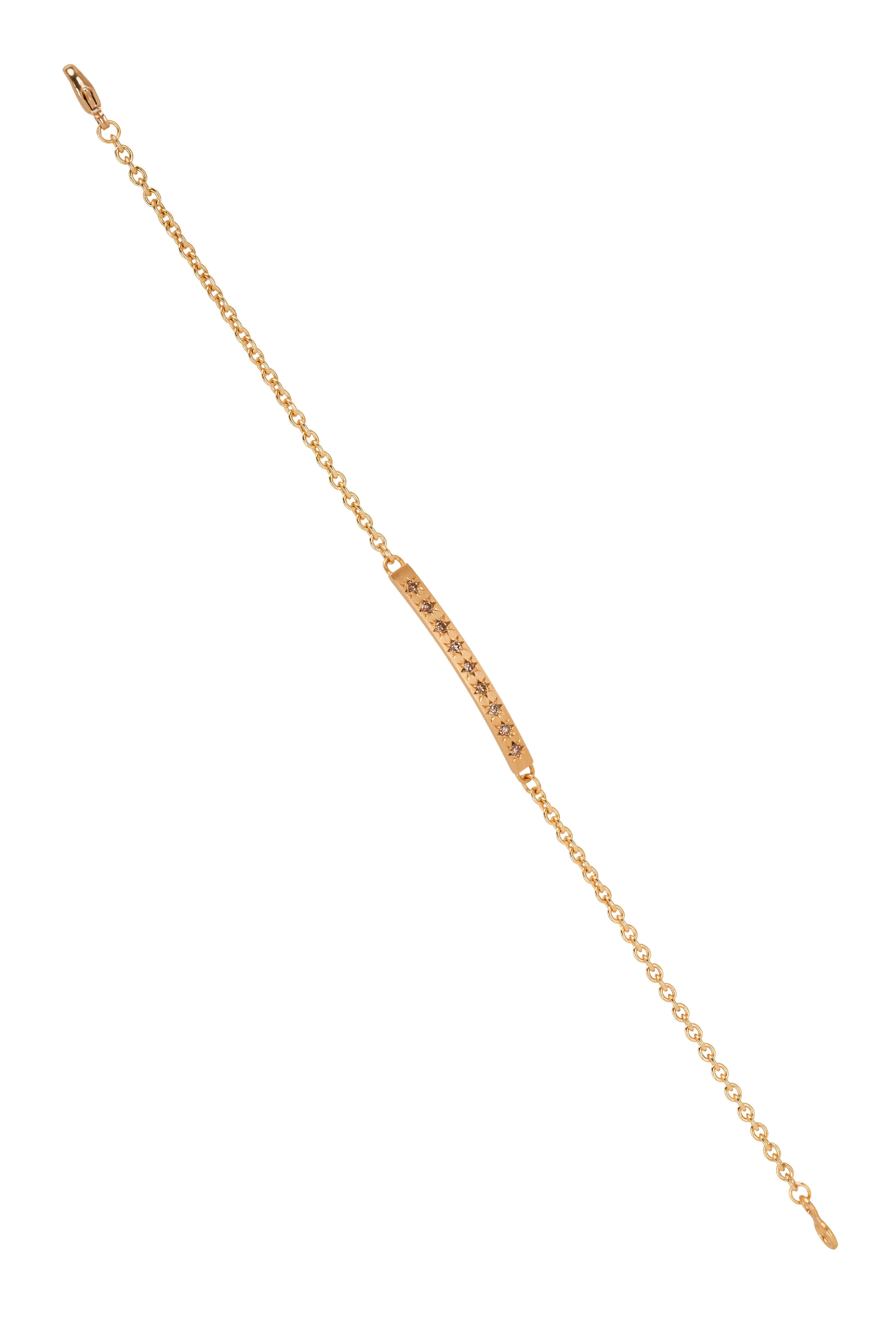 Caroline Ellen - 20K Yellow Gold & Cognac Diamond Bar Bracelet
