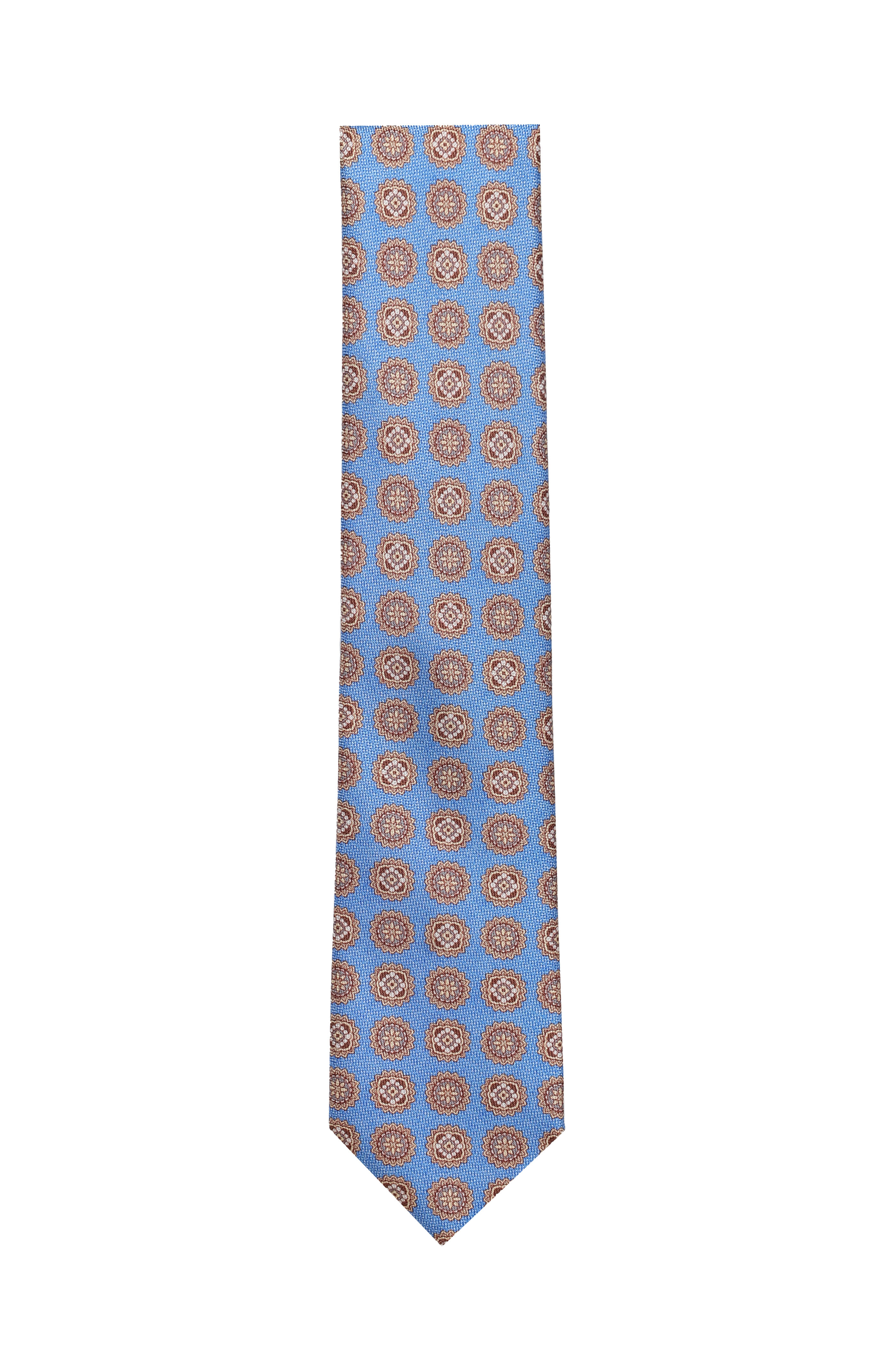 Geoff Nicholson - Light Blue & Beige Medallion Necktie