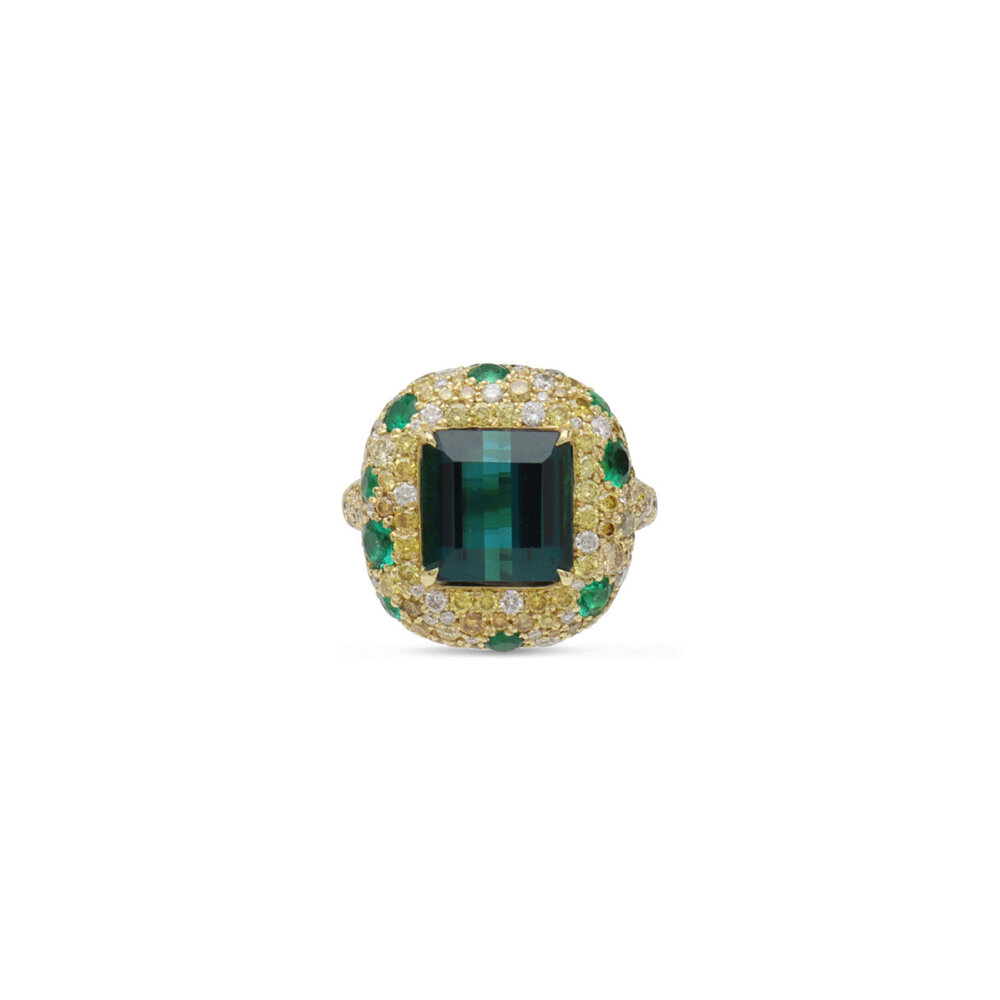 Jared Lehr - Emerald and Diamond Ring | Mitchell Stores