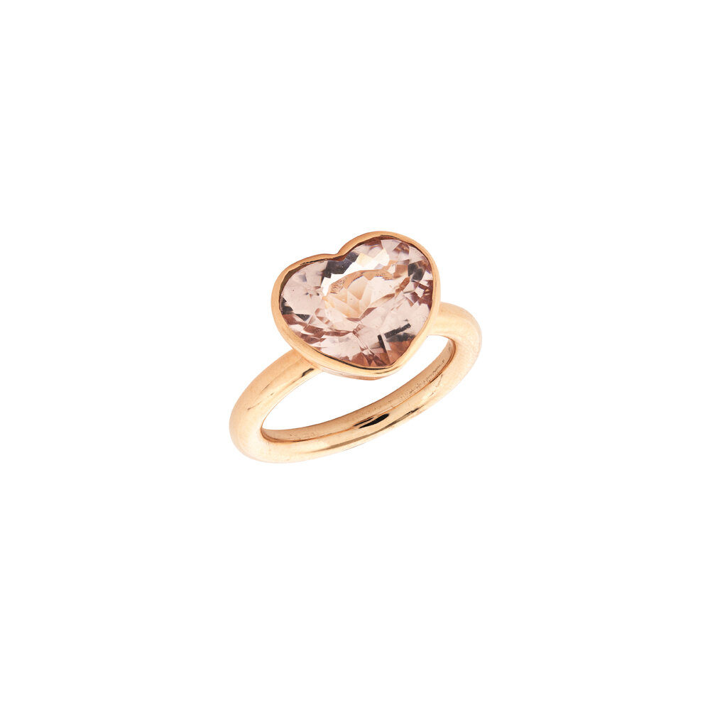 Genevieve Lau - 14k Rose Gold Morganite Heart Ring