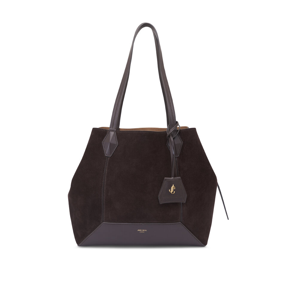 Jimmy Choo - Diamond Coffee Suede Tote | Mitchell Stores