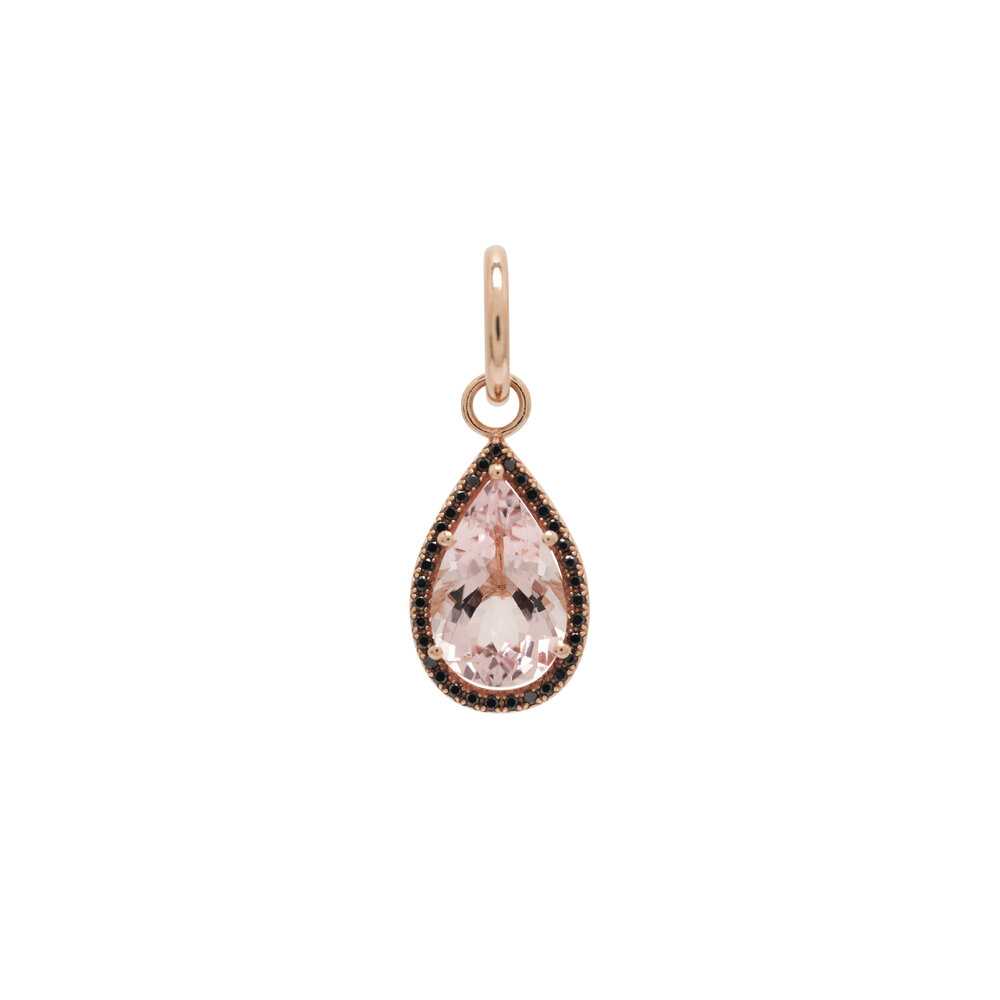 Genevieve Lau - 14k Yellow Gold Morganite & Black Diamond Charm