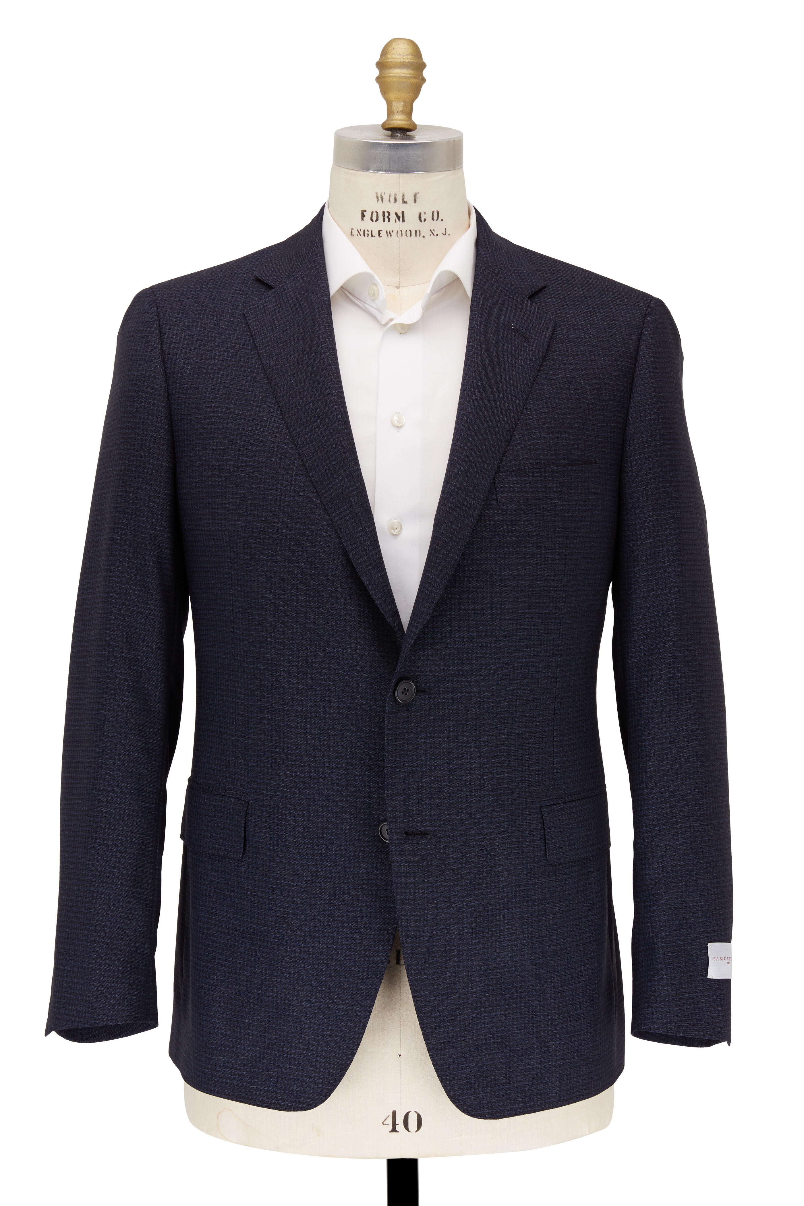 Samuelsohn - Navy Micro Check Wool Suit | Mitchell Stores