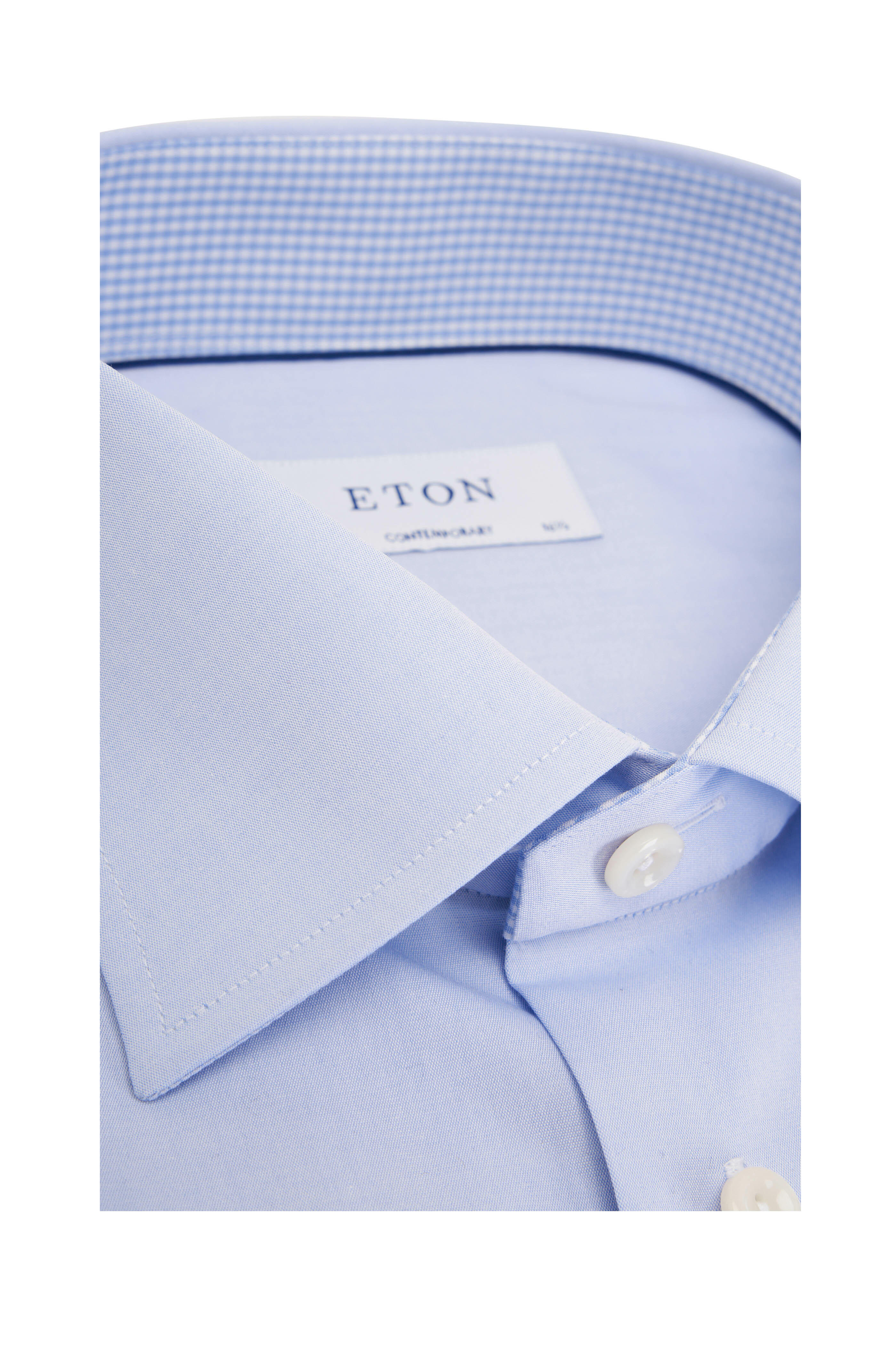 Eton - Light Blue Poplin Dress Shirt | Mitchell Stores