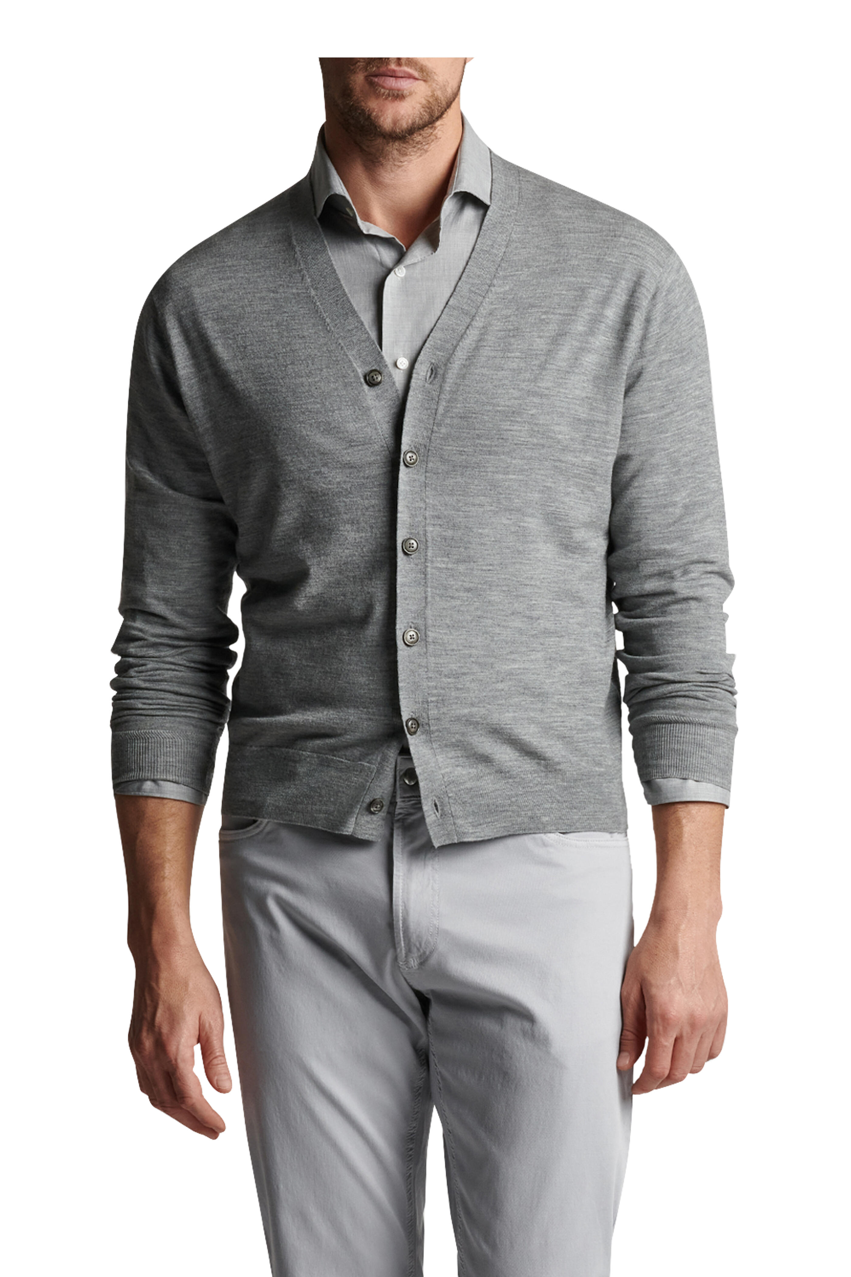 Peter Millar - Gray Excursion Flex Cardigan | Mitchell Stores