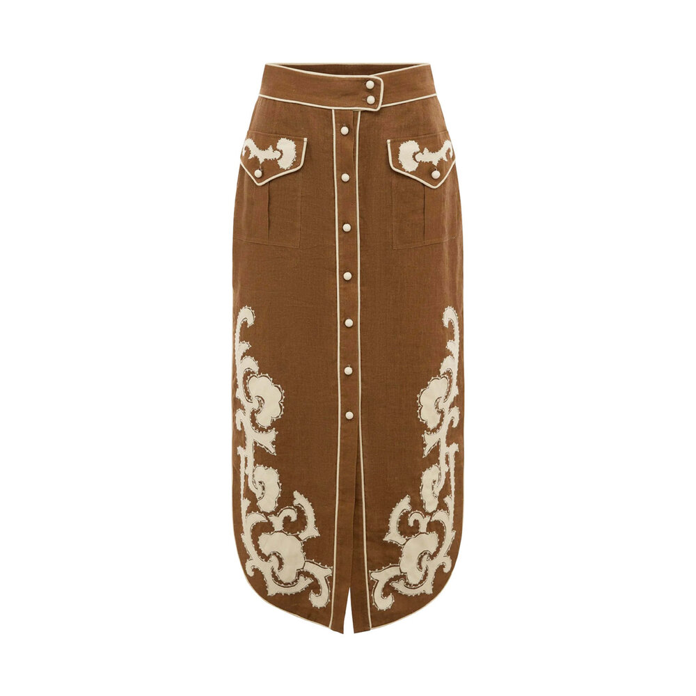 Alémais - Tobacco Applique Ruby Skirt | Mitchell Stores