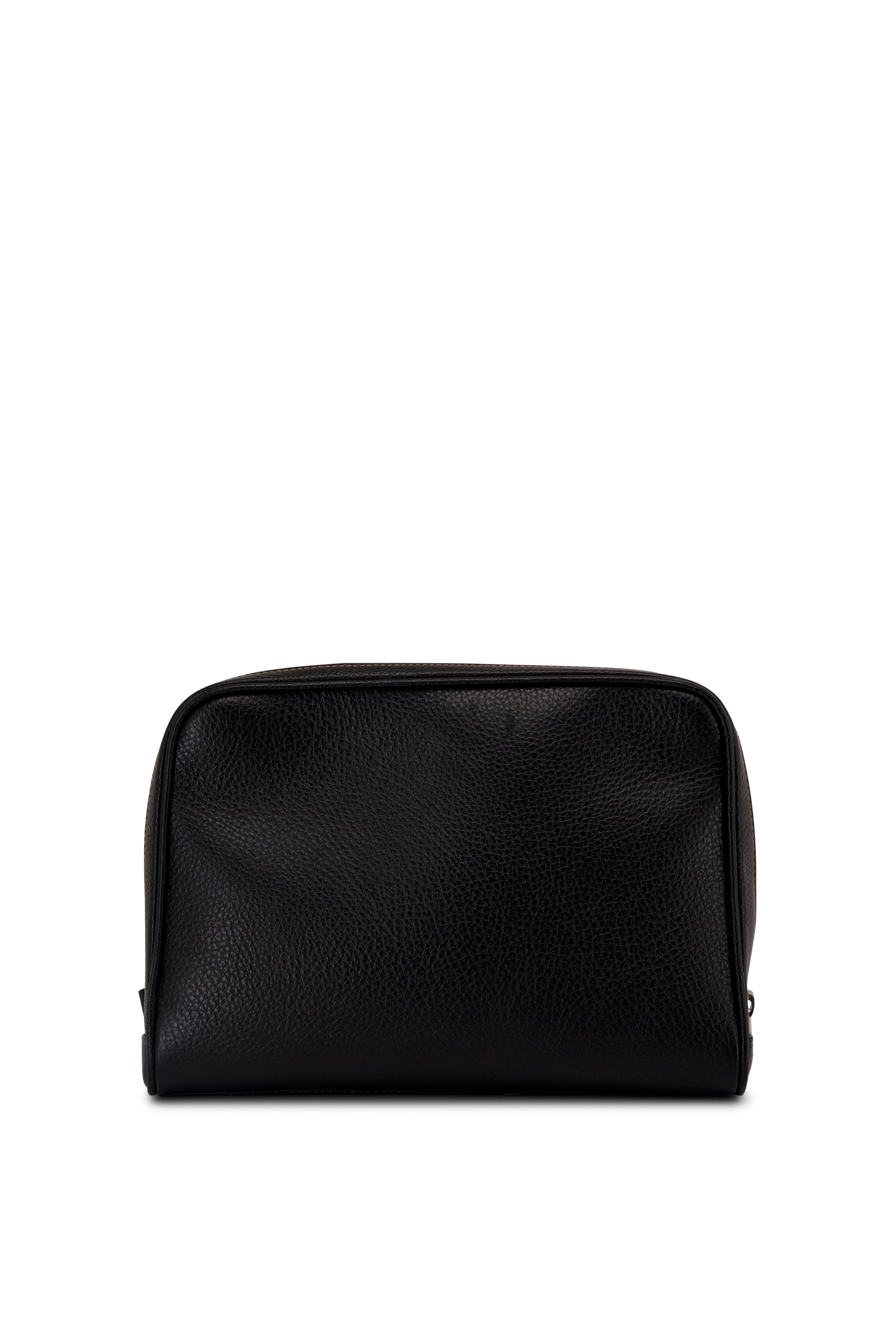 Brunello Cucinelli - Black Leather Double Zip Dopp Kit