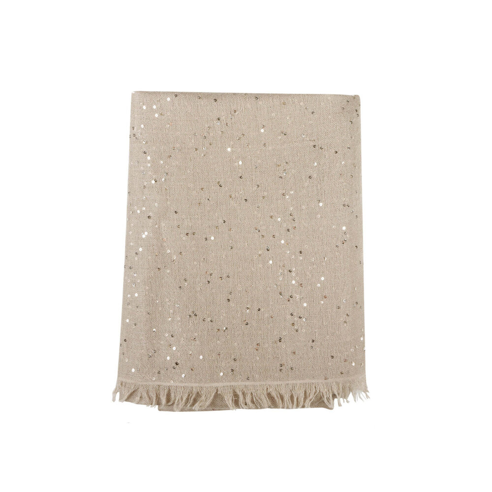 Brunello Cucinelli - Light Brown Cashmere & Silk Diamond Scarf