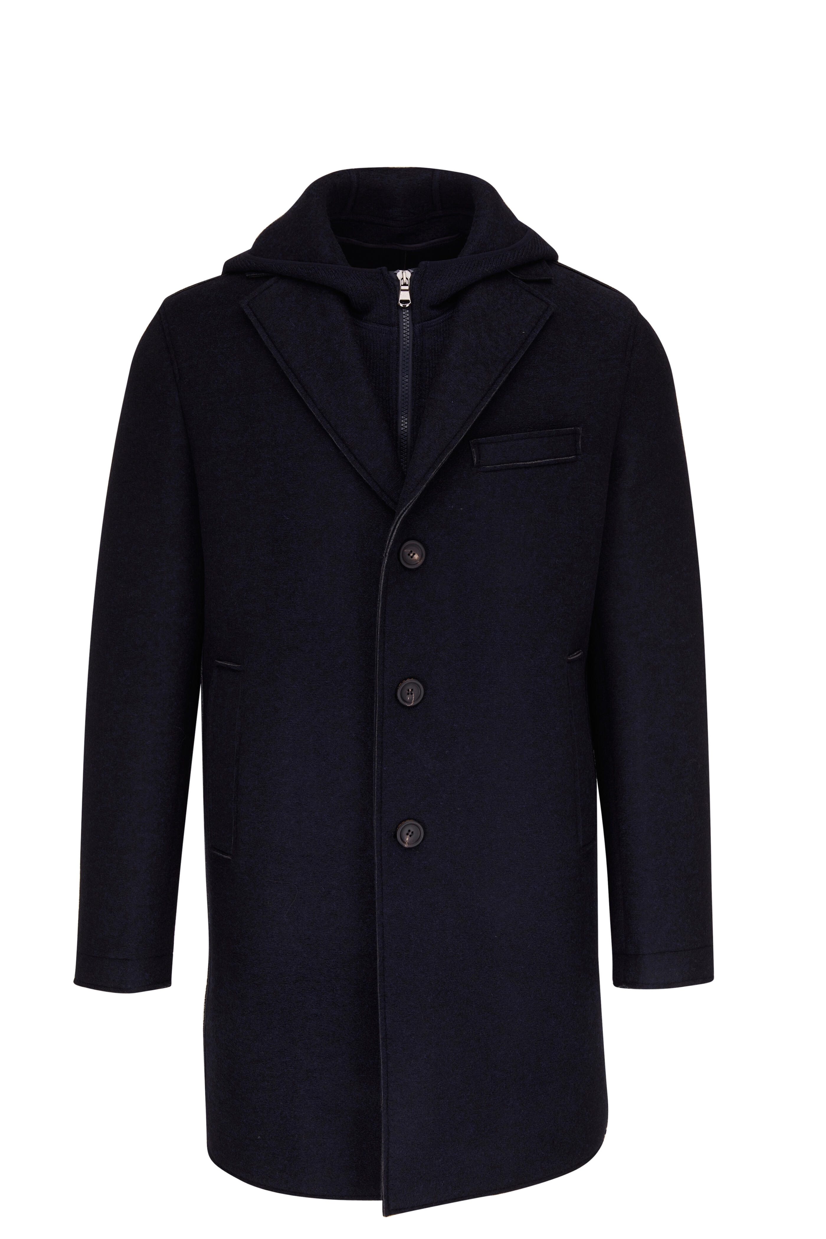 Fradi - Navy Wool Jersey Dickey Coat | Mitchell Stores