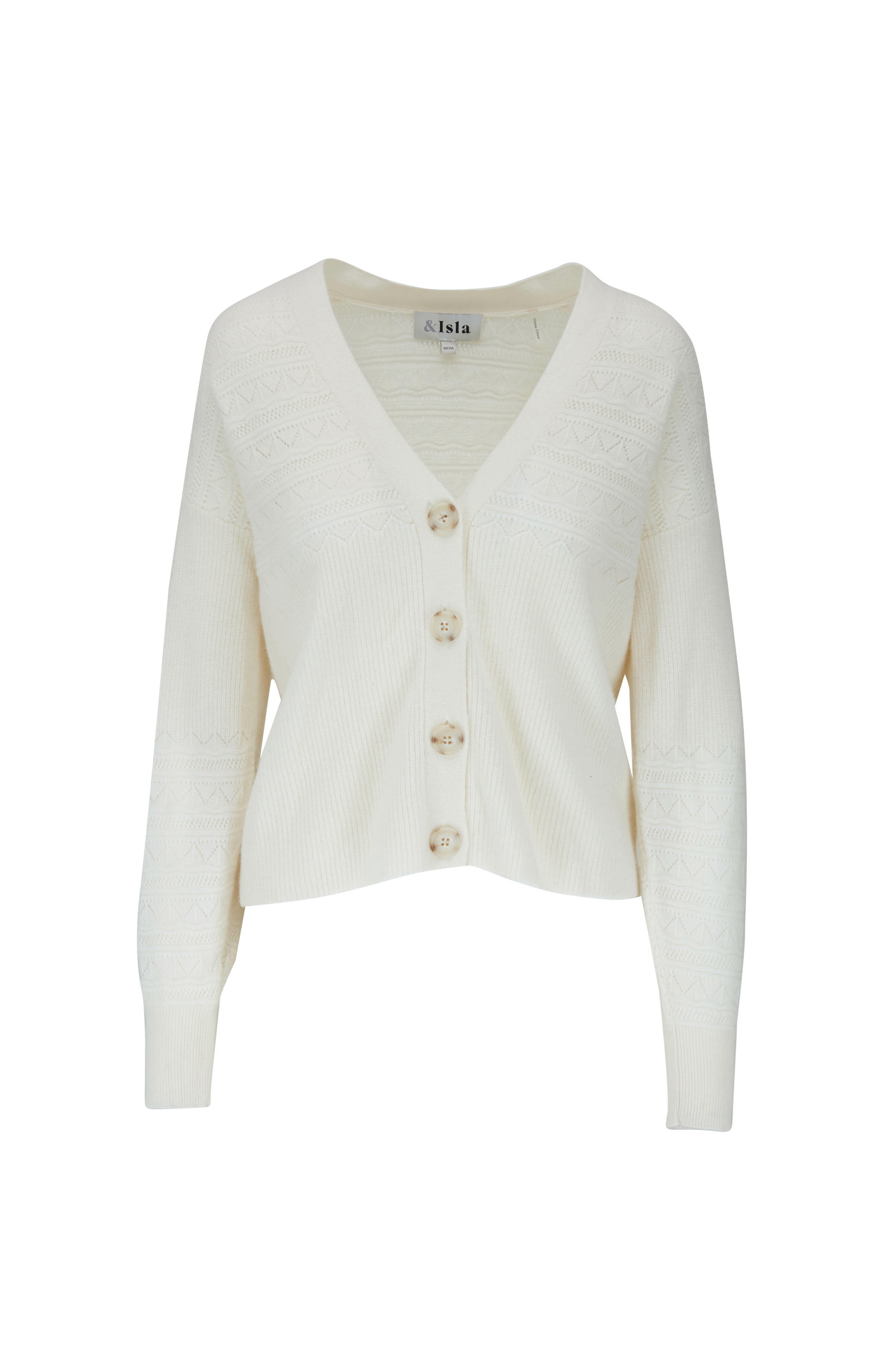 &Isla - Marshmellow Cleo Stitch V-Neck Cardigan | Mitchell Stores