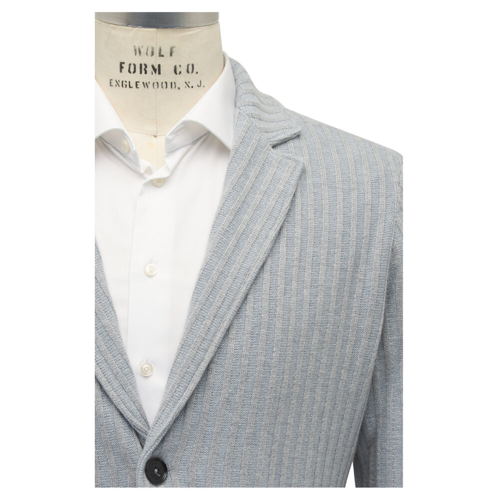Maurizio Baldassari - Light Gray Ribbed Swacket | Mitchell Stores