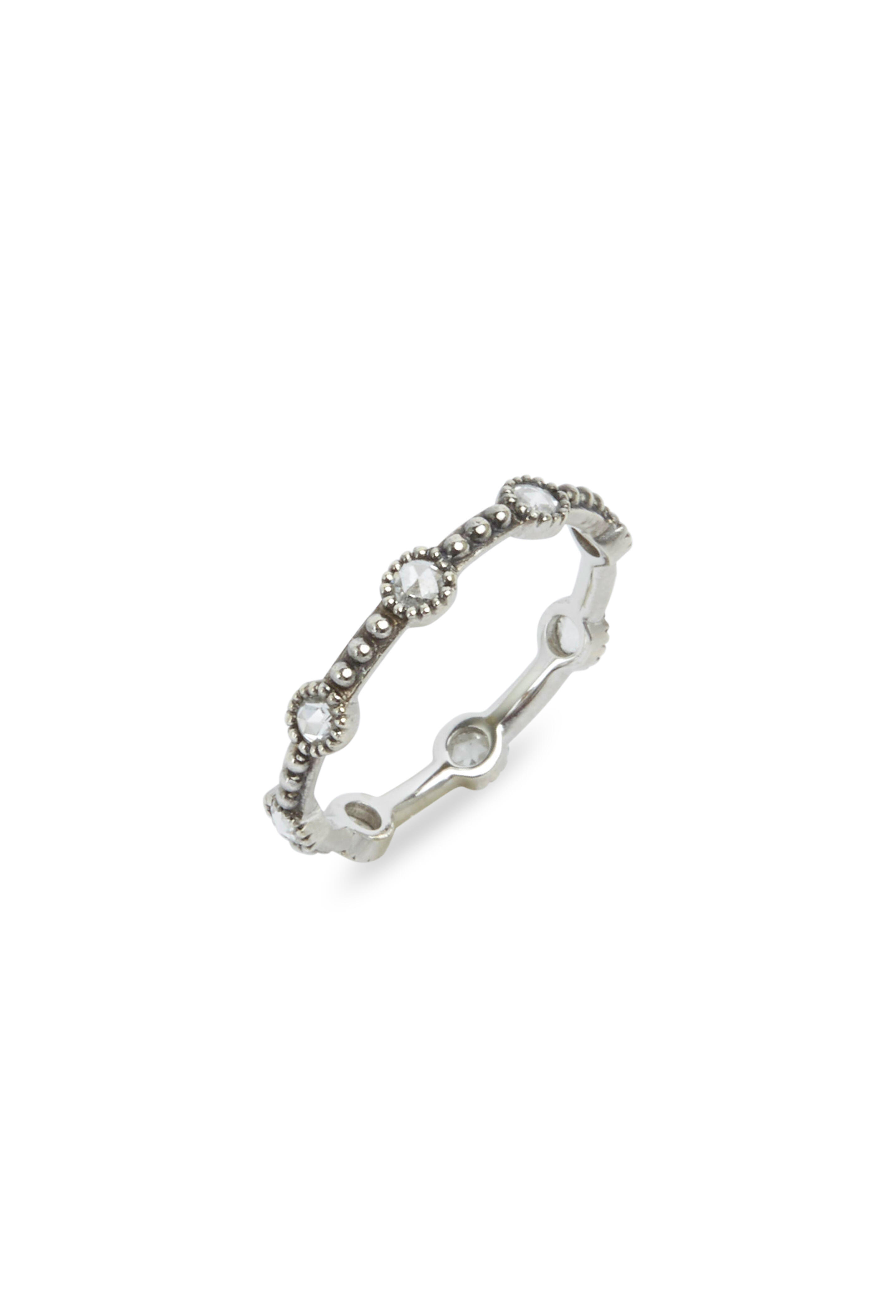 Sylva & Cie - 18K White Gold Diamond Mini Caviar Band