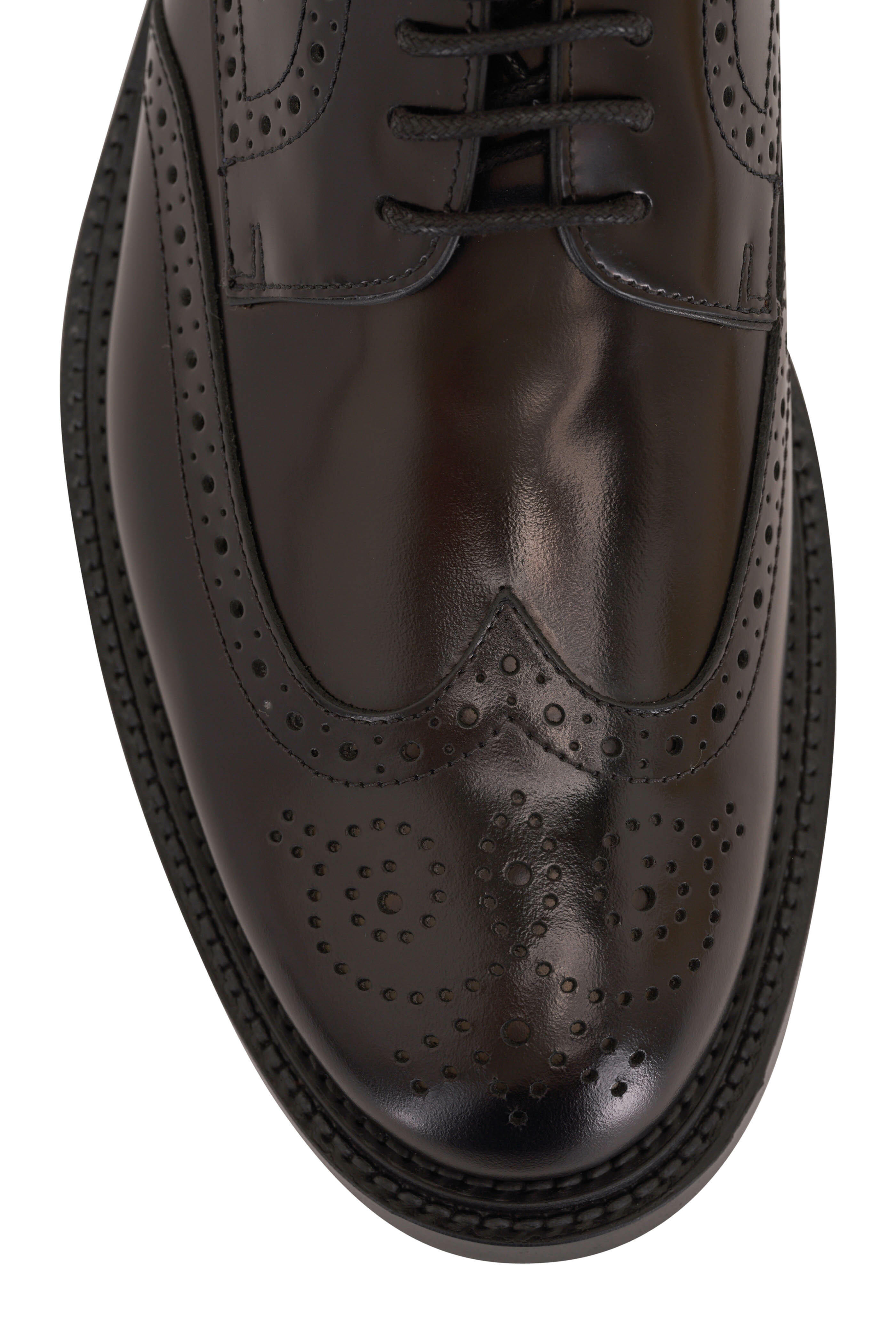 Tod's - Black Patent Leather Wingtip Lace Up Loafer