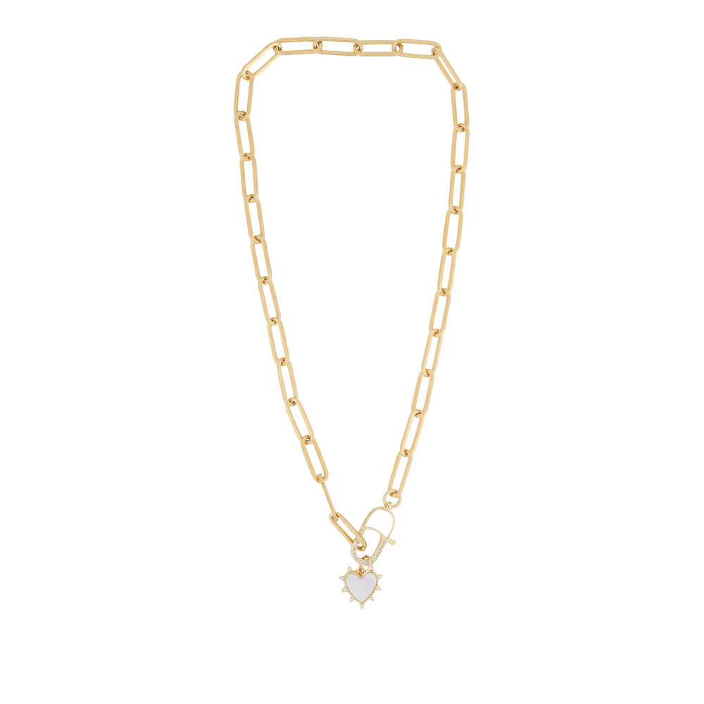 Cristina V. - Medium Paper Clip Chain Heart Necklace