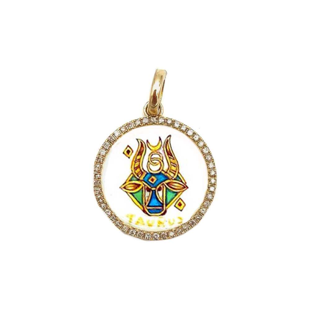 Royal Nomad Jewelry - Taurus Zodiac Pendant with Diamonds