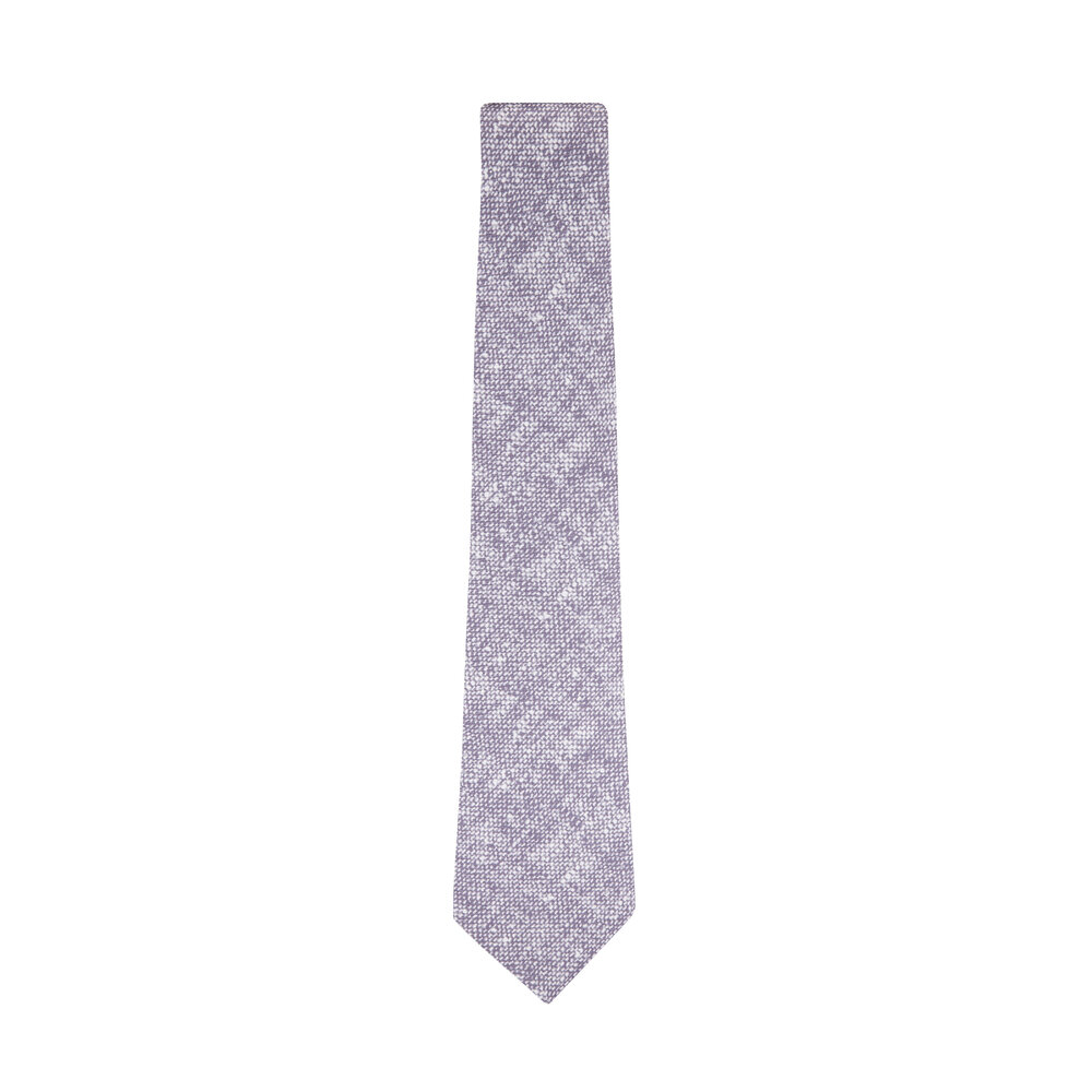Kiton - Gray & White Mélange Silk Necktie | Mitchell Stores
