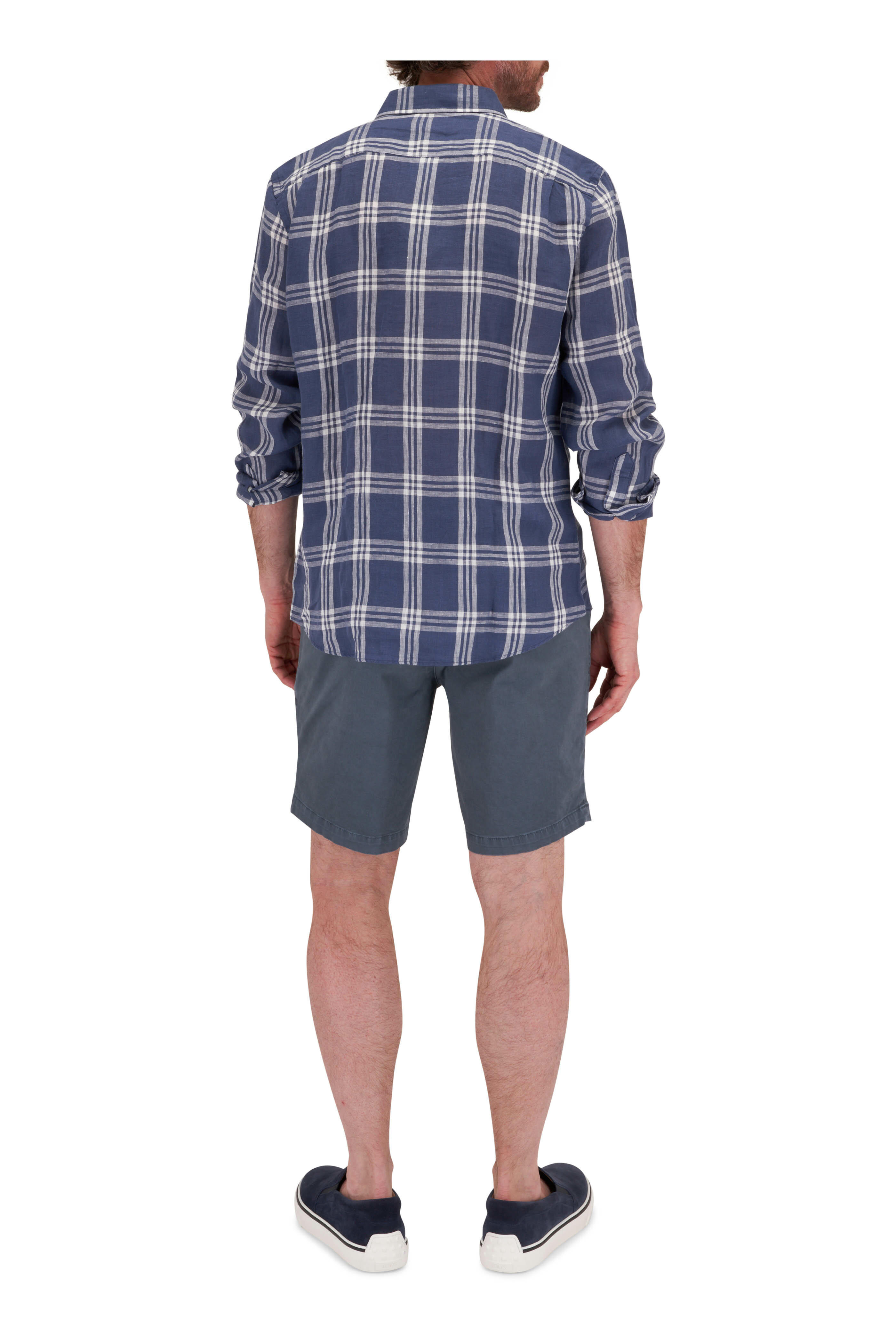 Faherty Brand - Laguna Blue Jetty Plaid Linen Sport Shirt