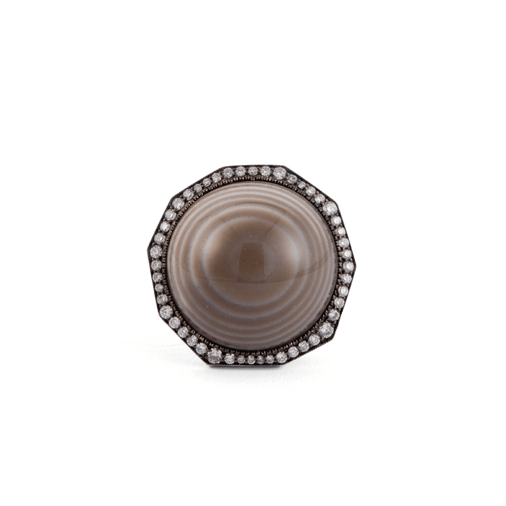 Sylva & Cie - Banded Polished Flint Ring | Mitchell Stores