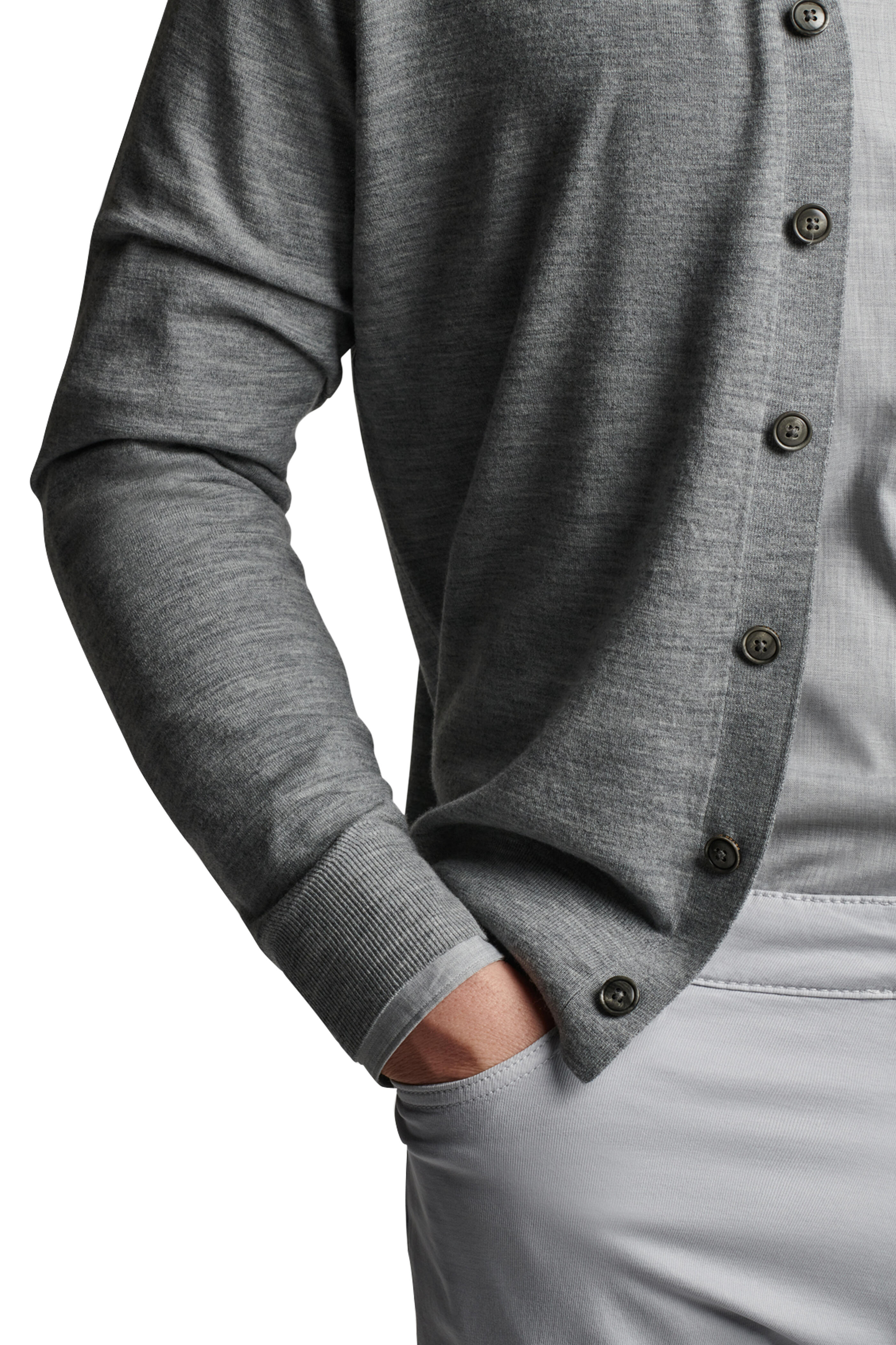 Peter Millar - Gray Excursion Flex Cardigan | Mitchell Stores
