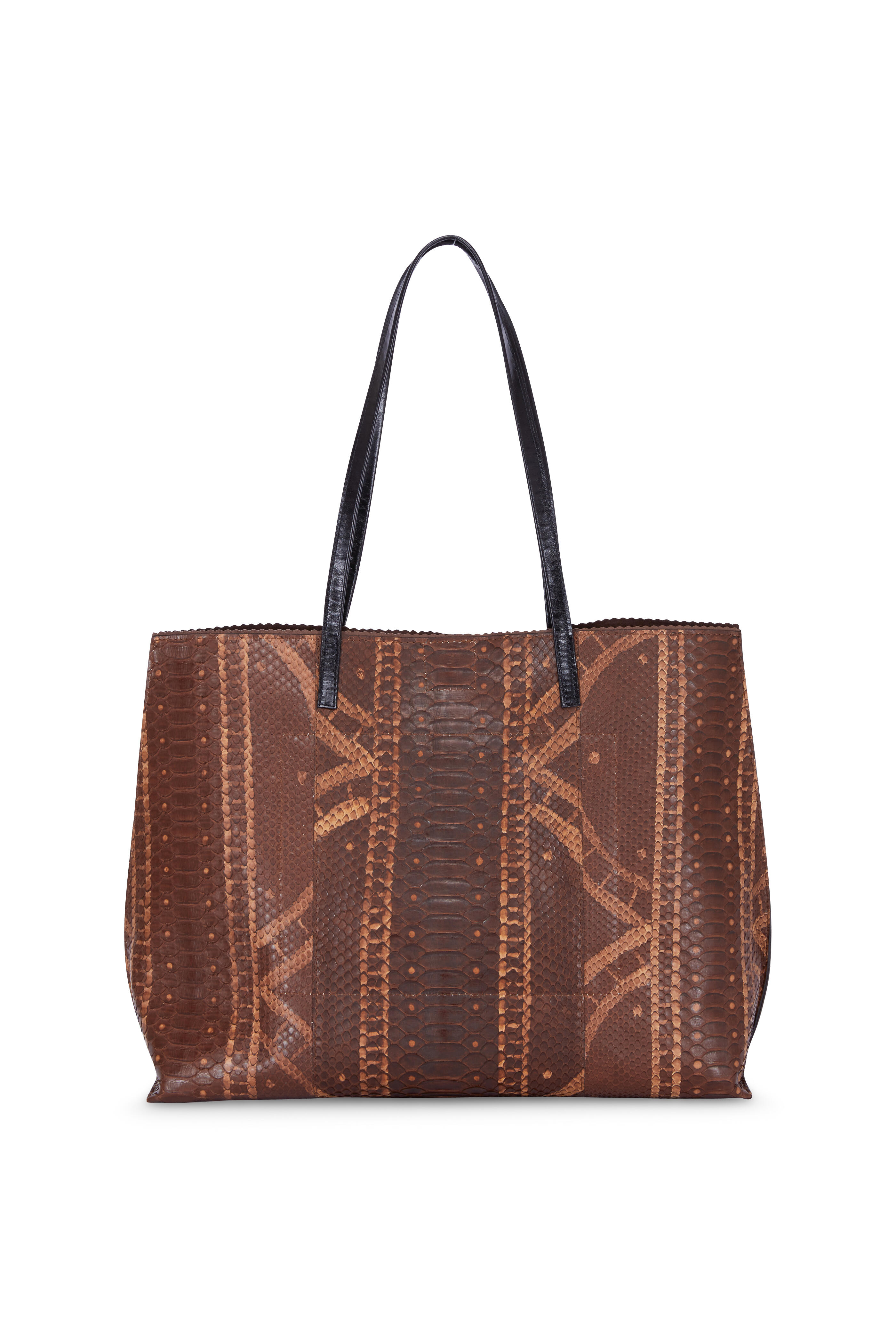 B May Bags - Brown Tribal Python Leather Classic Shopper
