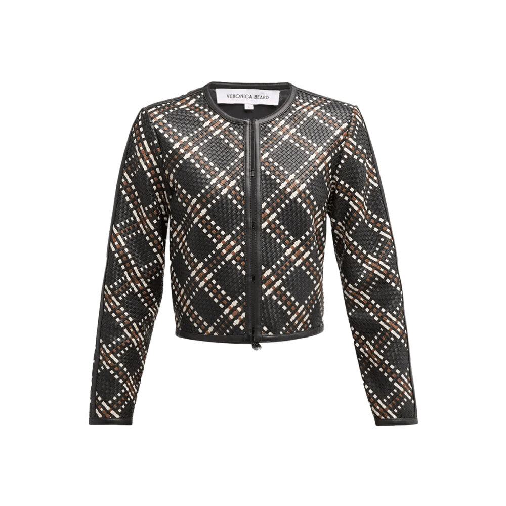 Veronica Beard - Black Woven Leather Cassandra Jacket