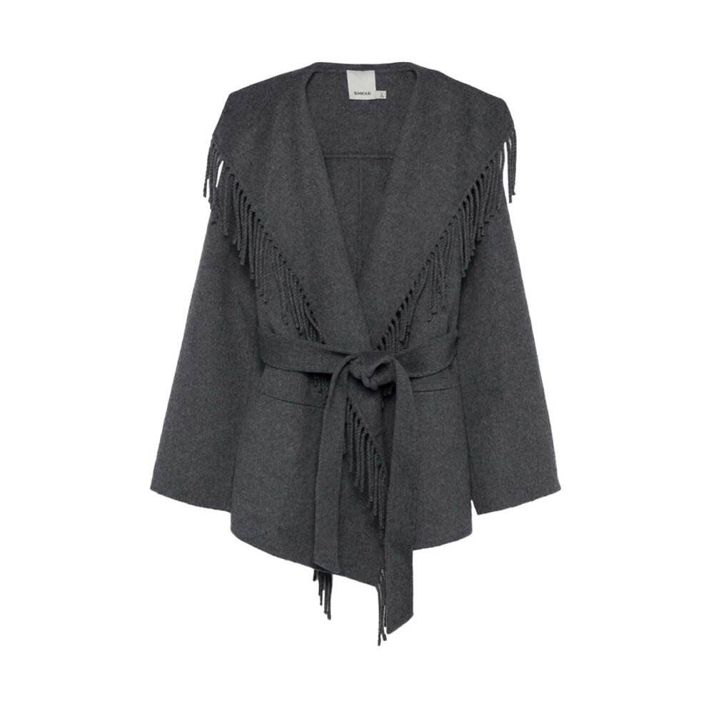 Simkhai - Grey Melange Rowen Fringe Jacket | Mitchell Stores