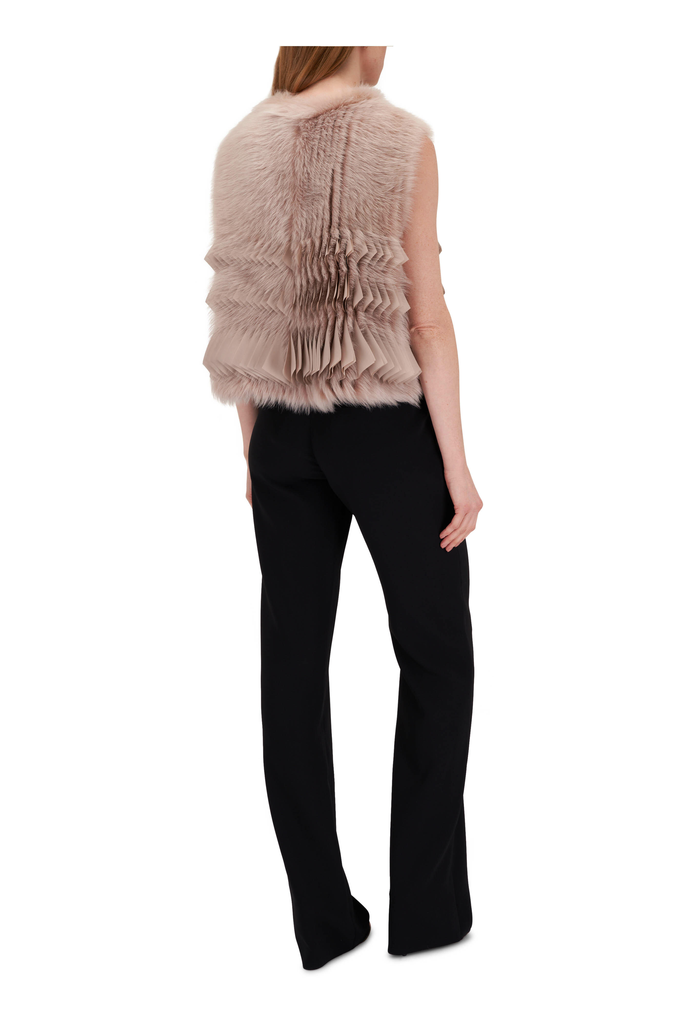 Giorgio Armani - Petal Pleated & Dyed Shearling Vest