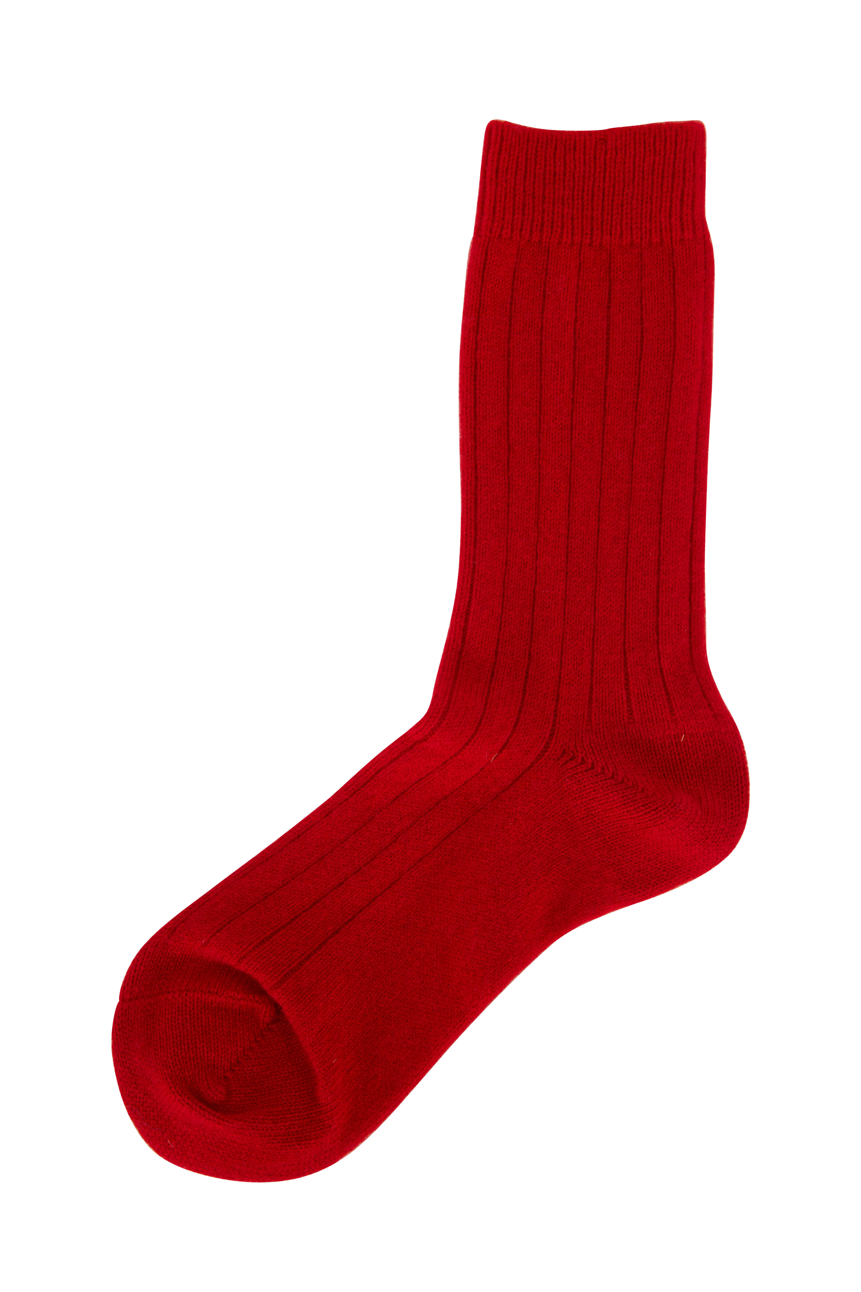 Pantherella - Tabitha Red Ribbed Cashmere Socks