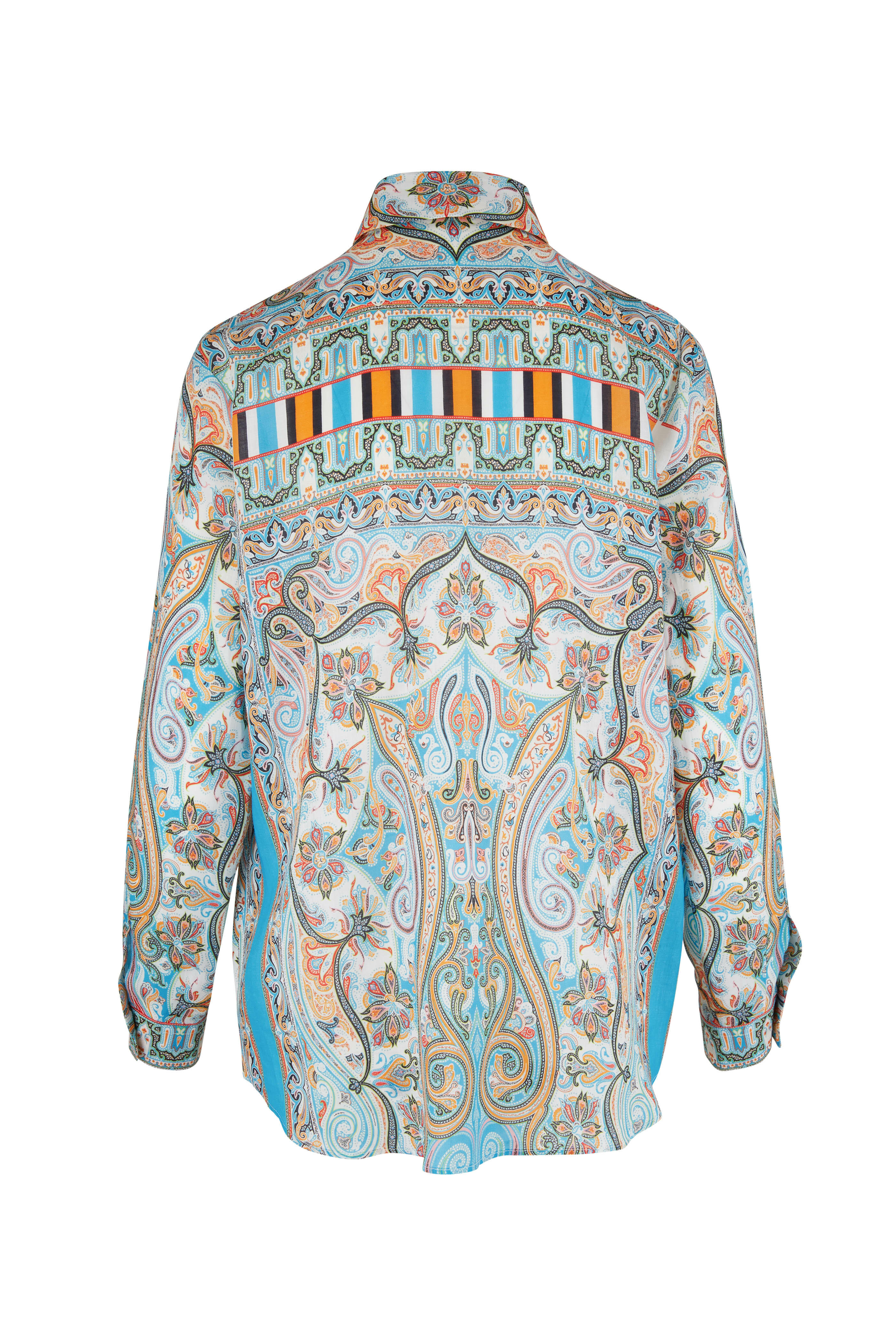 Etro - Blue Paisley Button Down Tunic | Mitchell Stores