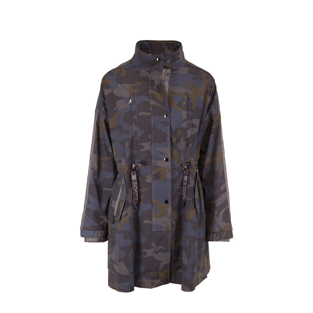 Bogner - Philena Blue Tonal Camo Reflective Windbreaker