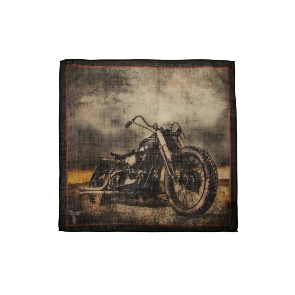S.t.e.p. Usa - Black and Cream Harley Pocket Square