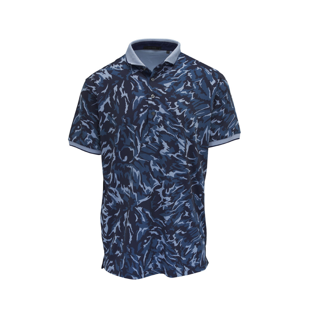 Greyson - Fjord Blue Midas Wolf Camo Polo | Mitchell Stores